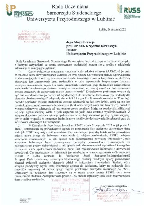 Jedna z uczelni nie chce wprowadzić zdalnego nauczania. Studenci złożyli pismo